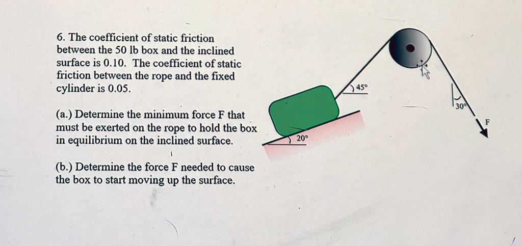 [GET ANSWER] 6 the coefficient of static friction between the 50 lb box ...
