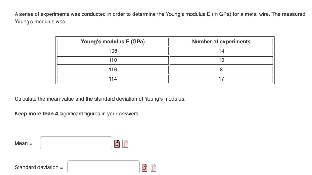 SOLVED: A series of experiments was conducted in order to determine the ...