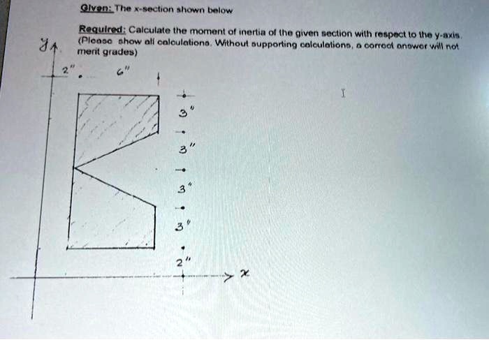 Given: The x-section shown below Required: Calculate the moment of inertia of the given section ...