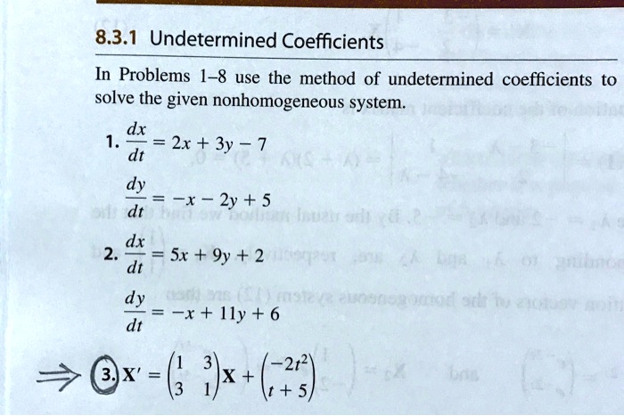831 undetermined coefficients in problems 1 8 use the method of ... 831 undetermined coefficients in problems 1 8 use the method of ...