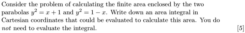 consider the problem of calculating the finite area enclosed by the two ...