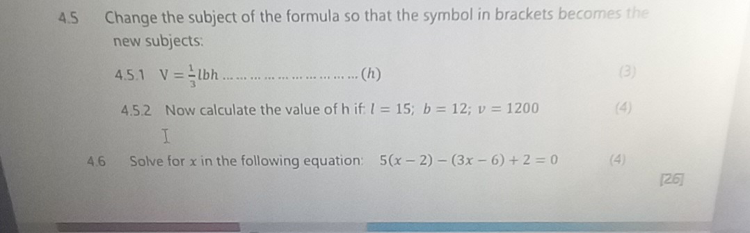 SOLVED: 4.5 Change the subject of the formula so that the symbol in ...