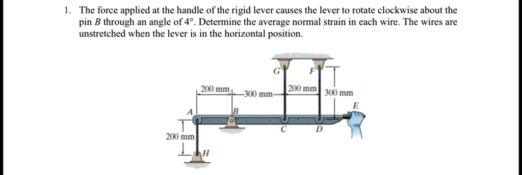 [GET ANSWER] 1 the force applied at the handle of the rigid lever ...