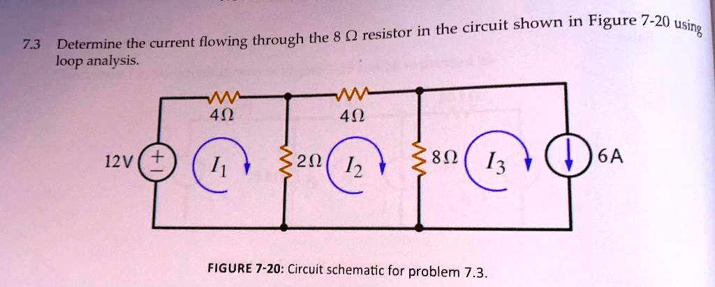 SOLVED: 7.3 Determine the current flowing through the 8 Ohm resistor in the circuit shown in ...