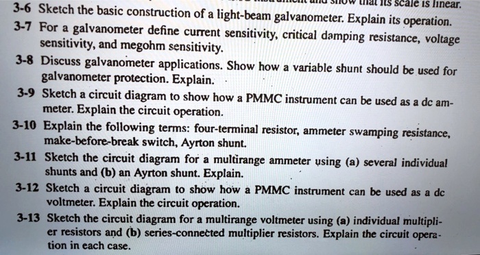 instruments and measurment wtnatits scale is linear 3 6 sketch the ...