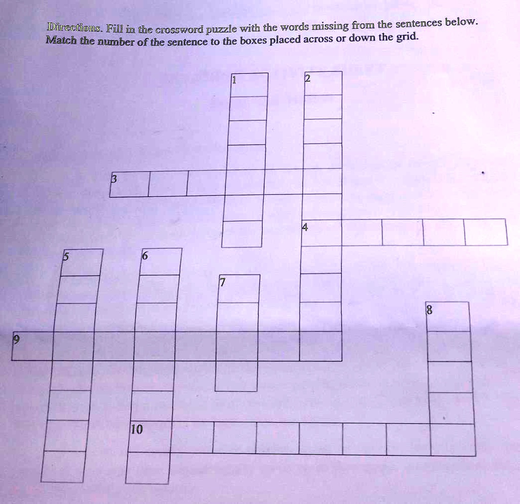 Directions. Fill in the crossword puzzle with the words missing from ...