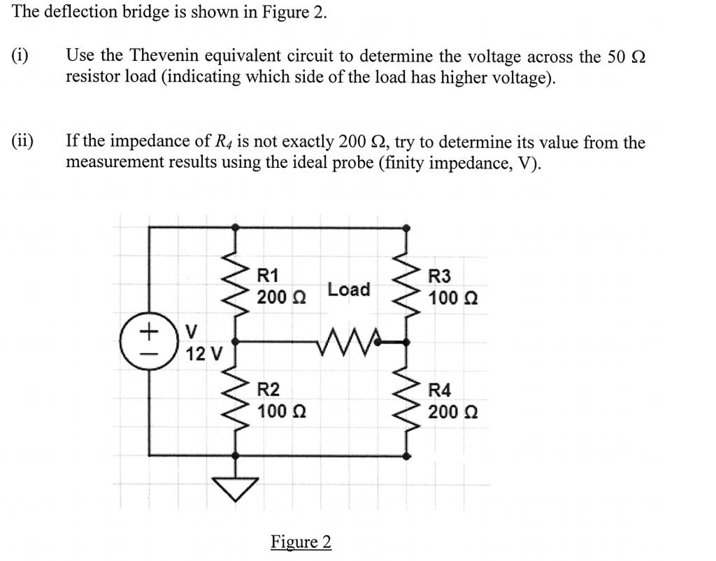 SOLVED: The deflection bridge is shown in Figure 2. (i) Use the ...