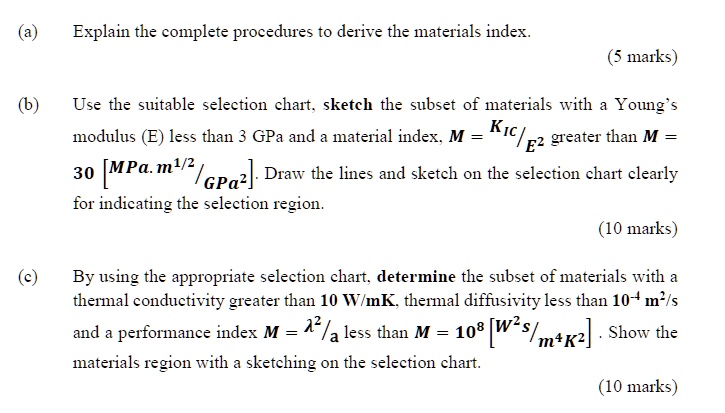 SOLVED: (a) Explain the complete procedures to derive the materials ...