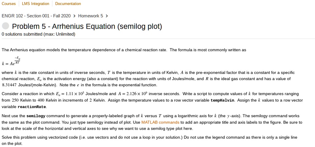 SOLVED: Courses LMS Integration Documentation ENGR102-Section 001-Fall 2020> Homework 5 ...