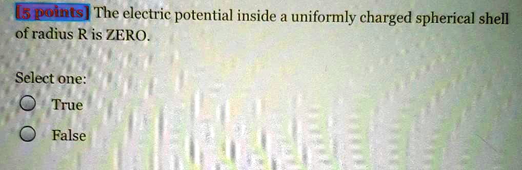 SOLVED: 5 points] The electric potential inside a uniformly charged ...