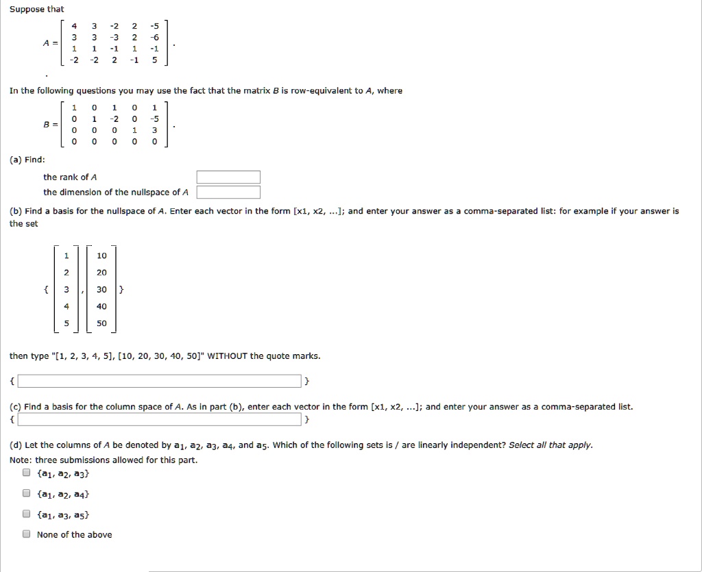SOLVED: Suppose that in the following questions, you may use the fact ...