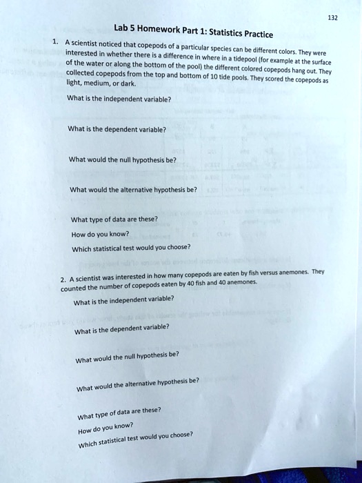 lab 5 homework part 1 statistics practice scientist noticed that ...