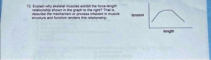 72. Explain why skeletal muscles exhibit the force-length relationship ...