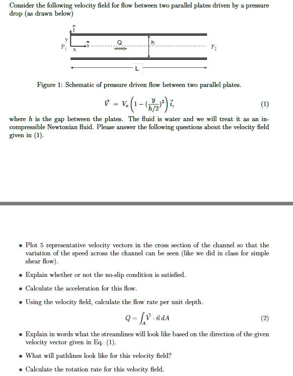 Consider the following velocity field for flow between two parallel ...
