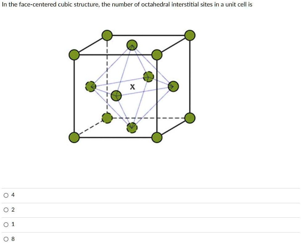 SOLVED: In the face-centered cubic structure; the number of octahedral ...