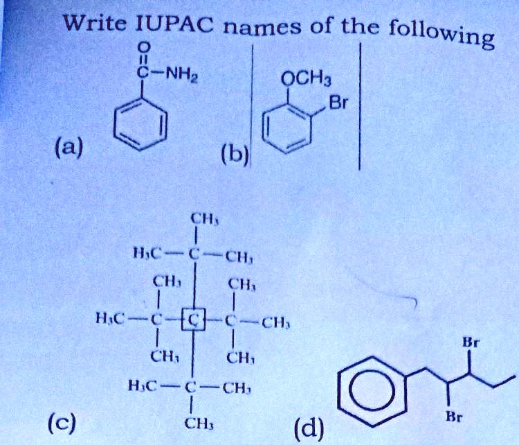 SOLVED: 'write IUPAC name of the following structure'