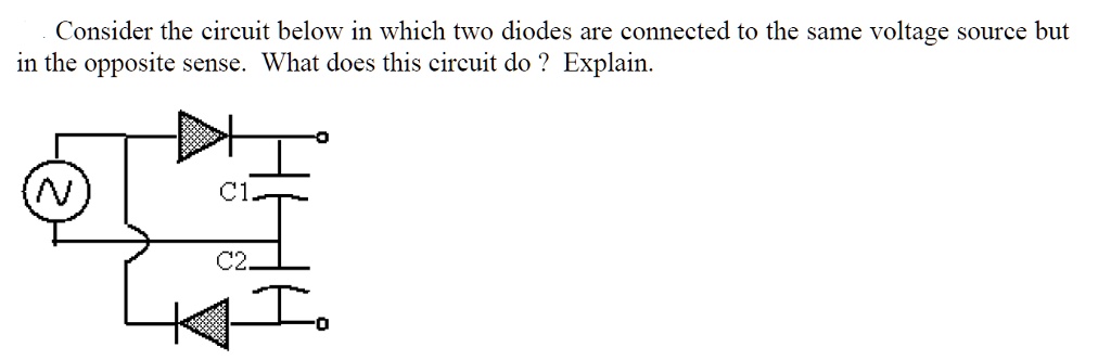 Consider the circuit below in which two diodes are connected to the ...