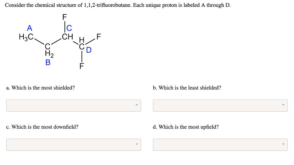 consider the chemical structure of 112 trifluorobutane each unique ...