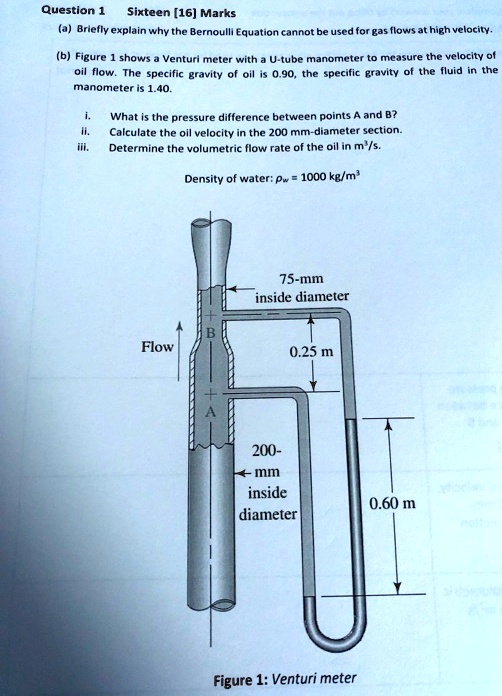SOLVED: Question 1 Sixteen [16] Marks A manometer is 1.40. i. What is ...