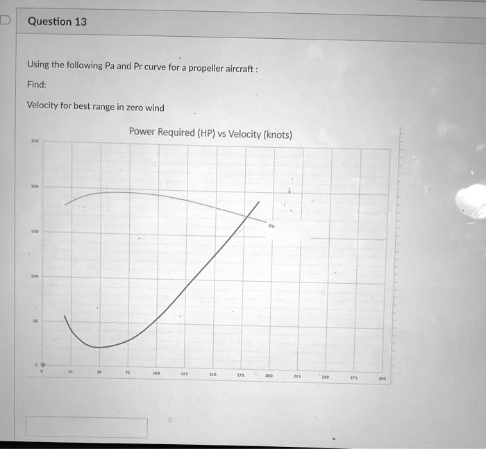 SOLVED: Question 13 Using the following Pa and Pr curve for a propeller ...