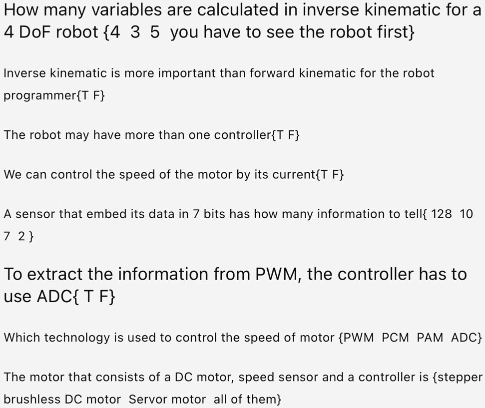 SOLVED: How many variables are calculated in inverse kinematics for a 4 DoF robot? 4 3 5 you ...