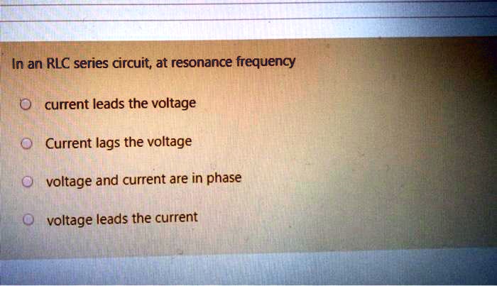 VIDEO solution: In an RLC series circuit; at resonance frequency ...