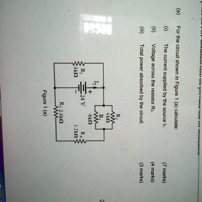 SOLVED: (iii) e 1. Total power absorbed by the circuit. 2. Voltage across the resistor Ra. 3 ...