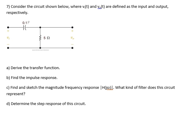 SOLVED: Consider the circuit shown below, where v(t) and v'(t) are defined as the input and ...