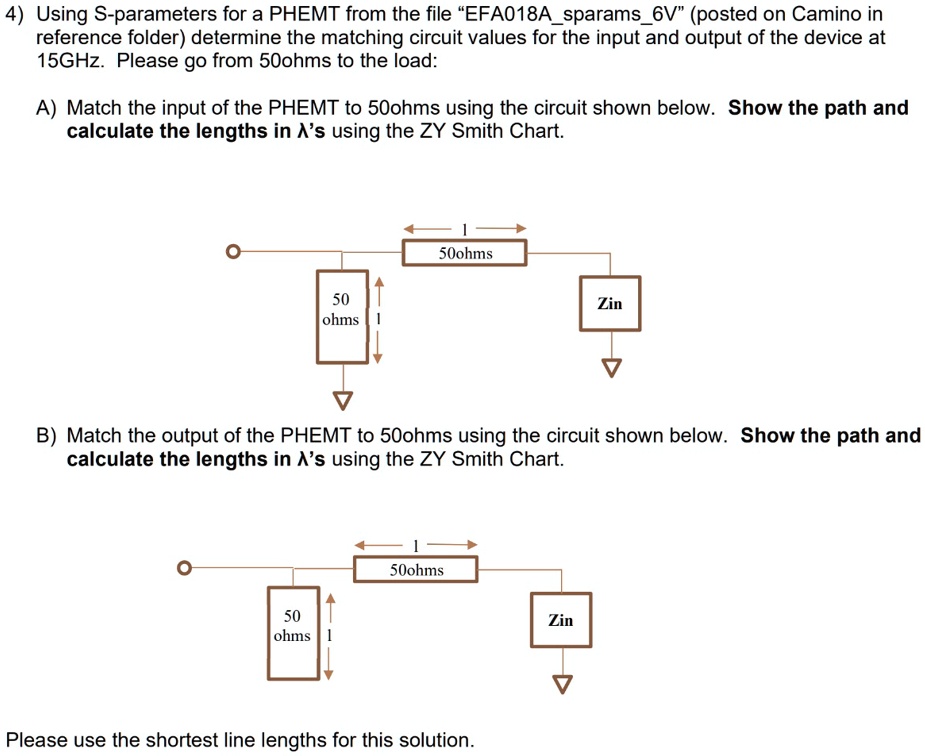 SOLVED: Please explain in more detail: 4) Using S-parameters for a ...