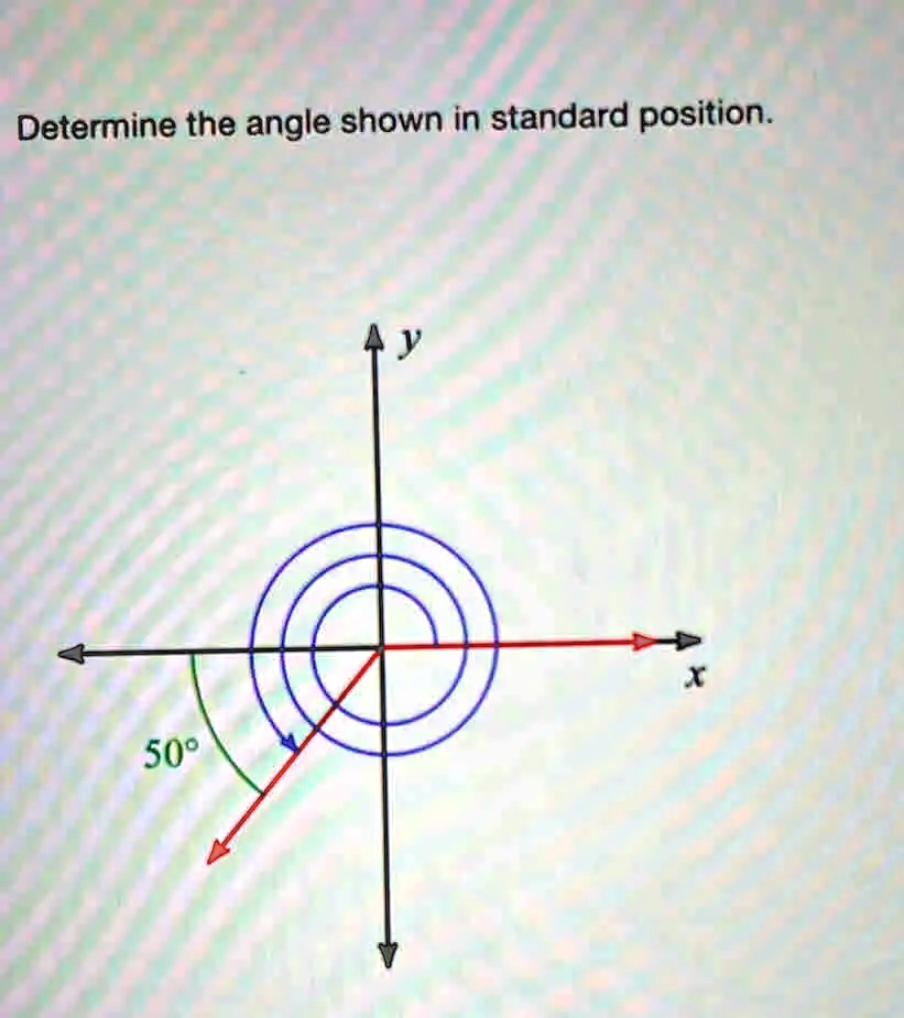 SOLVED: Determine the angle shown in standard position. X 50"