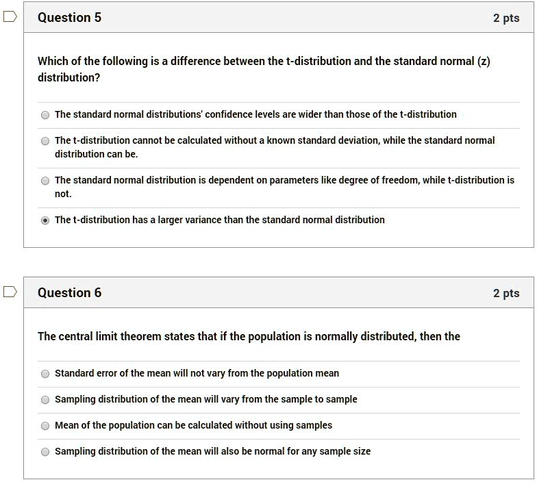 question 5 2 pts which of the following is a difference between the t ...