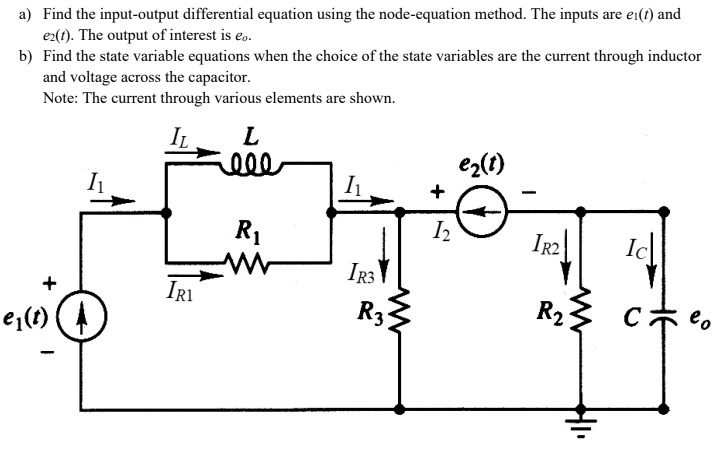 Solved A Find The Input Output Differential Equation Using The Node 5915