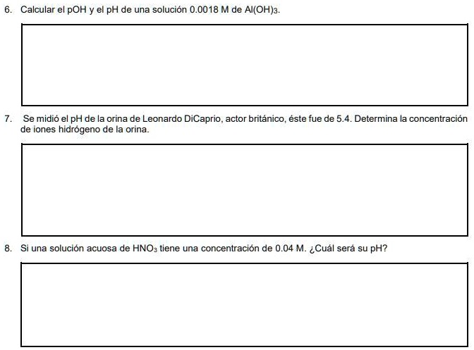 SOLVED: Aiuda XD D xddx?¿¿?? Calcular el pOH y el pH de una solución 0.0018 M de AI(OH)3. Se ...