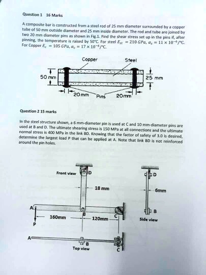 SOLVED: Tube of 50 mm outside diameter and 25 mm inside diameter. The ...