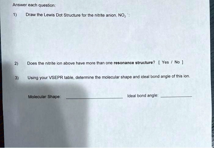 SOLVED: Answer each question: Draw the Lewis Dot Structure for the ... SOLVED: Answer each question: Draw the Lewis Dot Structure for the ...