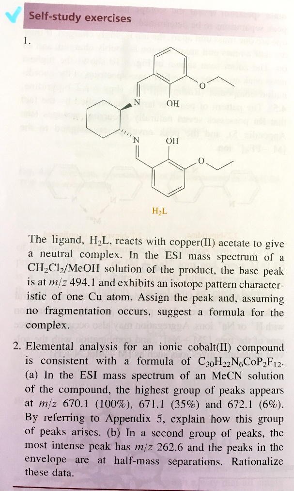 self study exercises oh hzl the ligand hzl reacts with copperil acetate ...
