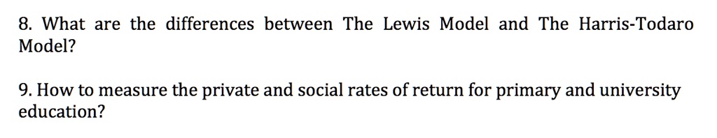 8. What are the differences between The Lewis Model and The Harris ...