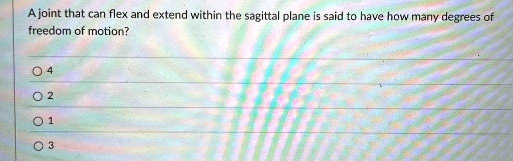a joint that can flex and extend within the sagittal plane is said to ...