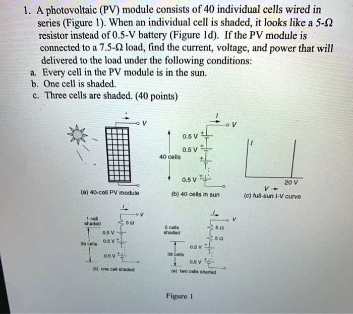1. A photovoltaic (PV) module consists of 40 individual cells wired in ...