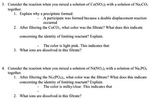 SOLVED: Consider the reaction when you mixed a solution of Co(NO3)2 ...