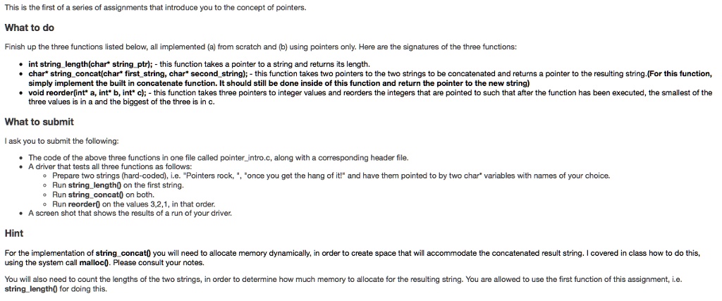 Solved Write In C Code What To Do Finish Up The Three Functions Listed Below All Implemented