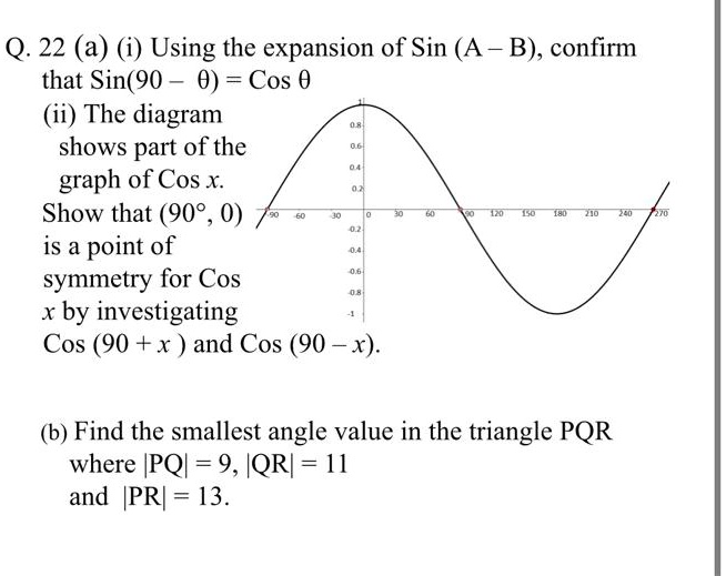 SOLVED: Q.22 (a) Using the expansion of Sin (A - B), confirm that Sin ...