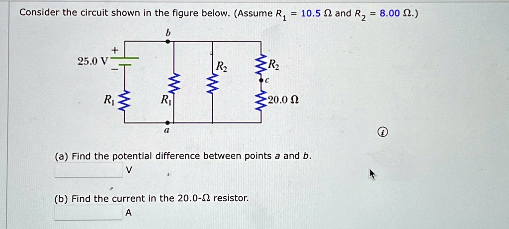 Consider the circuit shown in the figure below. (Assume R(1)=10.5Omega and R(2)=8.00Omega .) (i ...