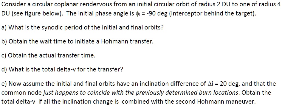 consider a circular coplanar rendezvous from an initial circular orbit ...