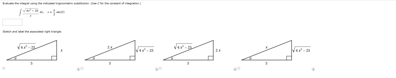 SOLVED: Evaluate the integral using the indicated trigonometric ...