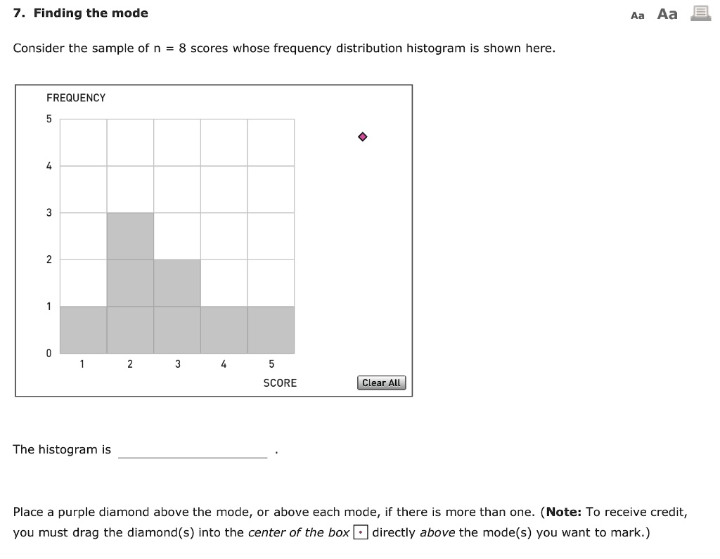 finding the mode aa aa consider the sample of n 8 scores whose ...