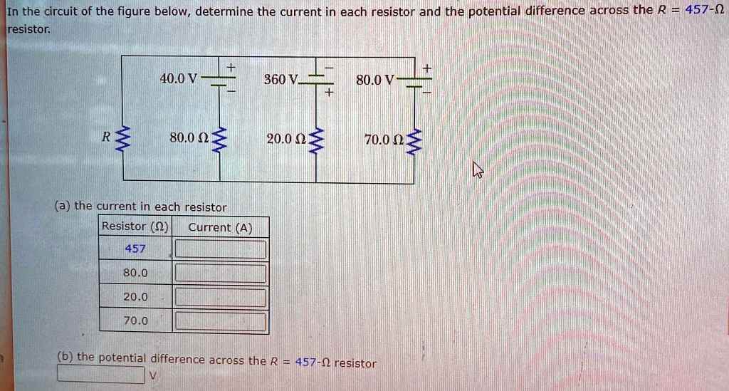 in the circuit of the figure below determine the current in each ...