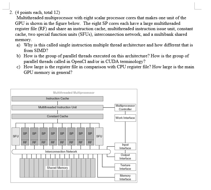 24 points eachtotal 12 multithreaded multiprocessor with eight scalar processor cores that makes ...