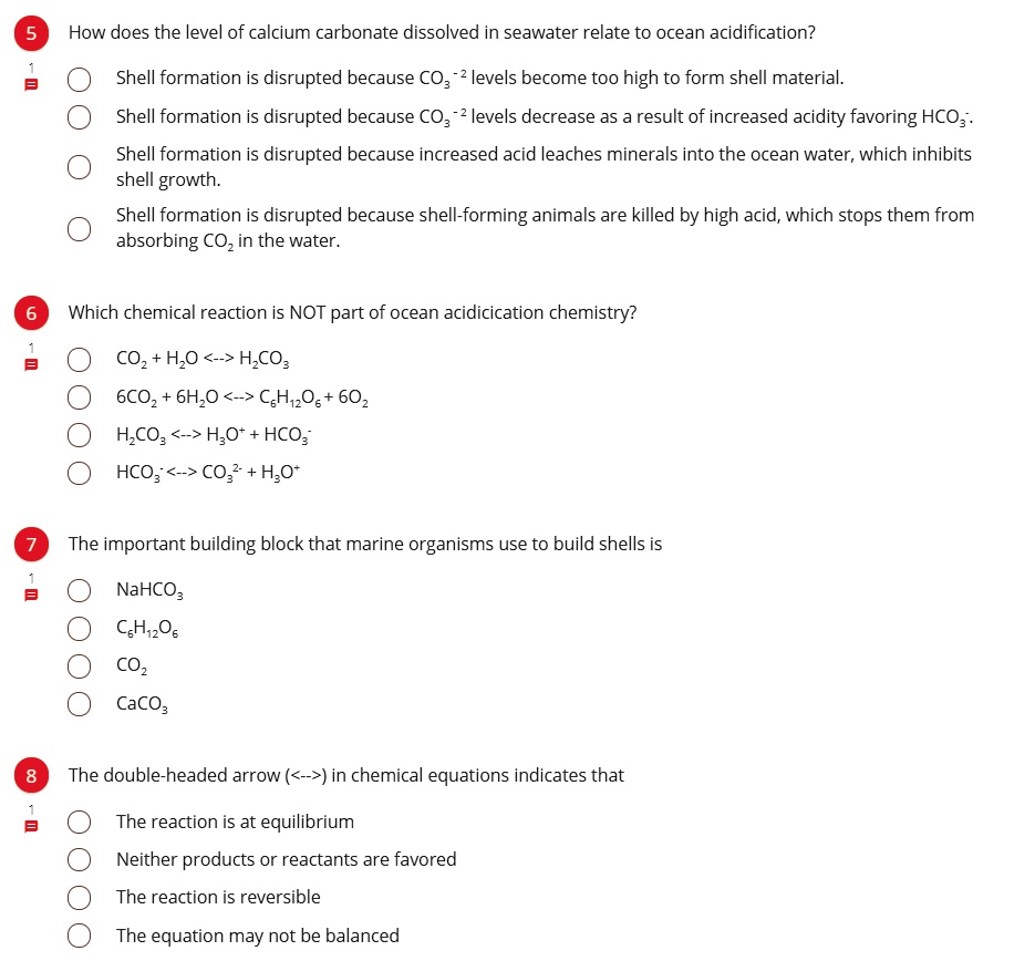 SOLVED: How does the level of calcium carbonate dissolved in seawater ...