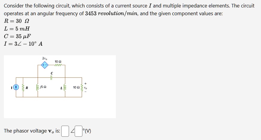 consider the following circuit which consists of a current source i and ...